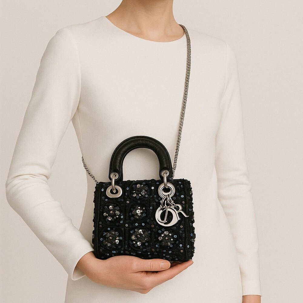Dior Mini Lady Dior Python Limited Edition Beaded Swa… - Gem